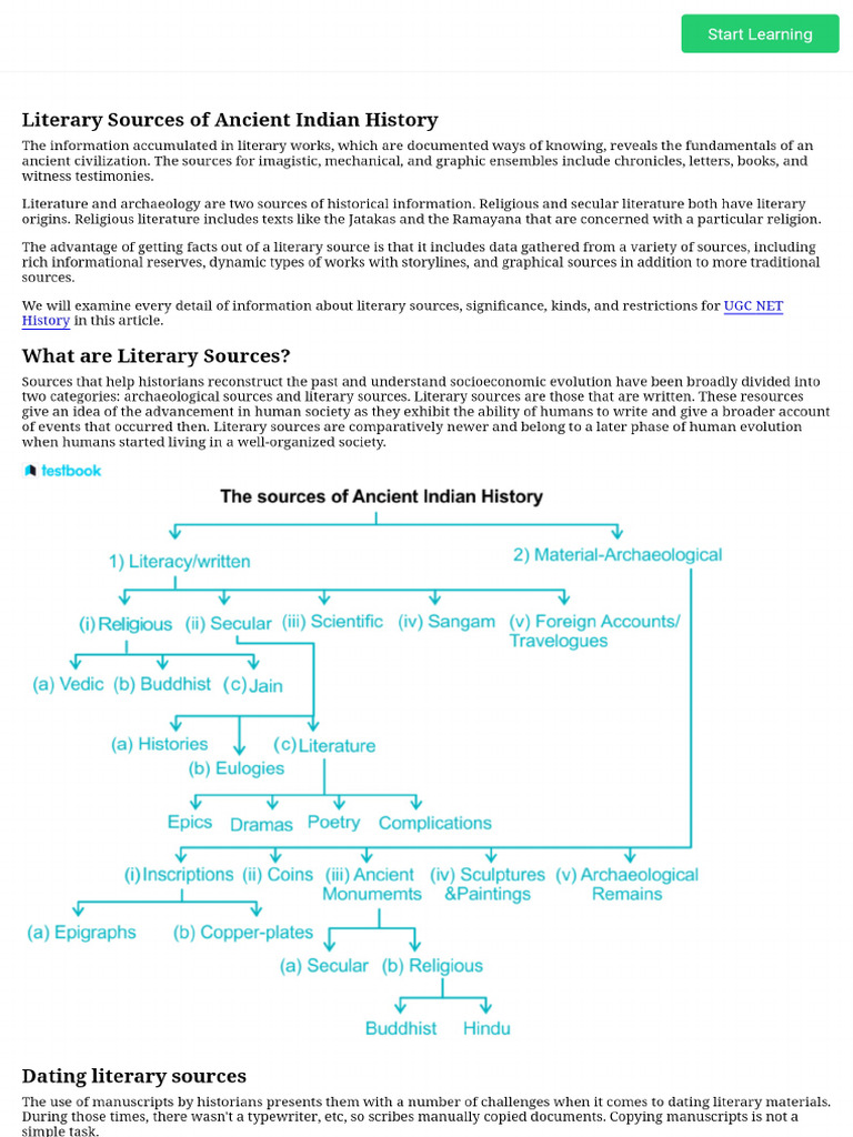 What Are The Literary Sources - Types, Importance and Examples | PDF