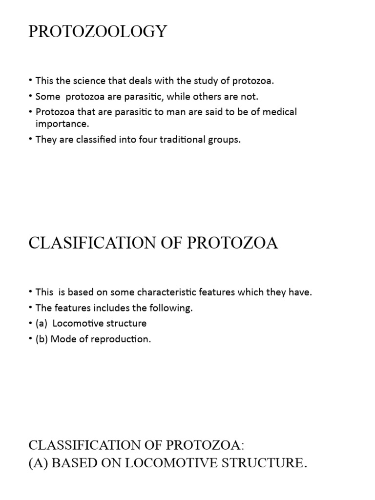 Classification of Protozoa Overview | PDF | Protozoa | Biology