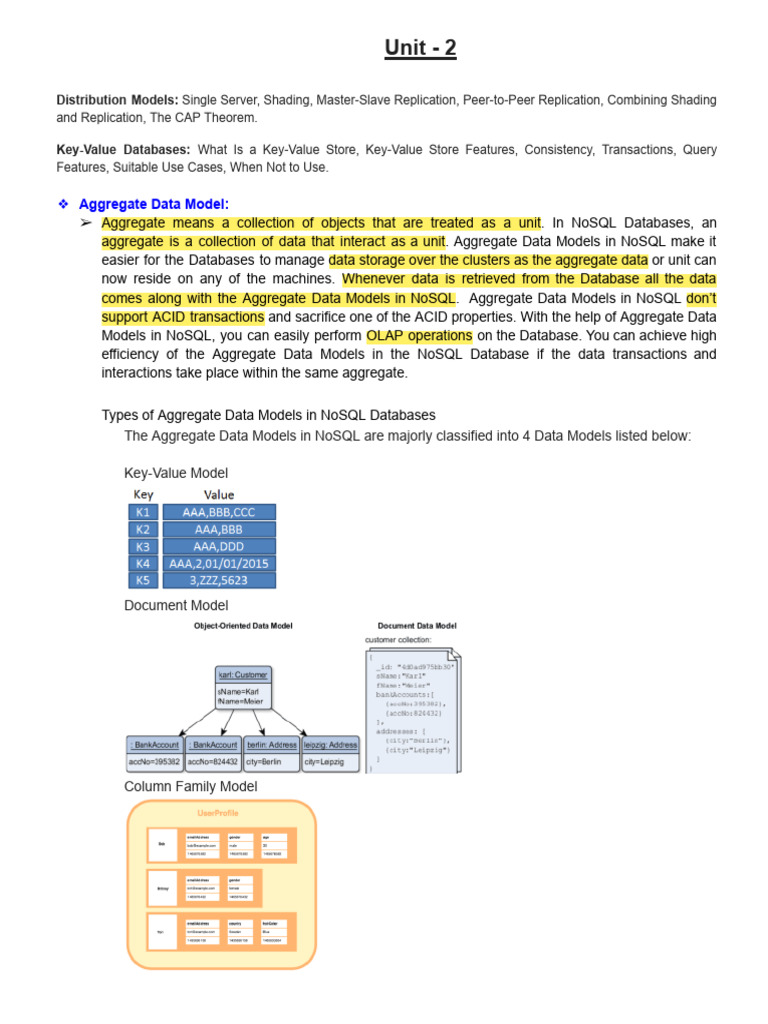 NoSQL - Unit2 | PDF | No Sql | Replication (Computing)