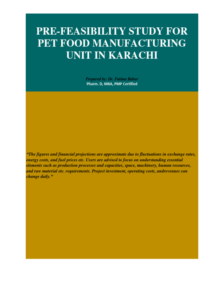 Pet Food Manufacturing Unit Feasibility | PDF | Dog Food | Extrusion