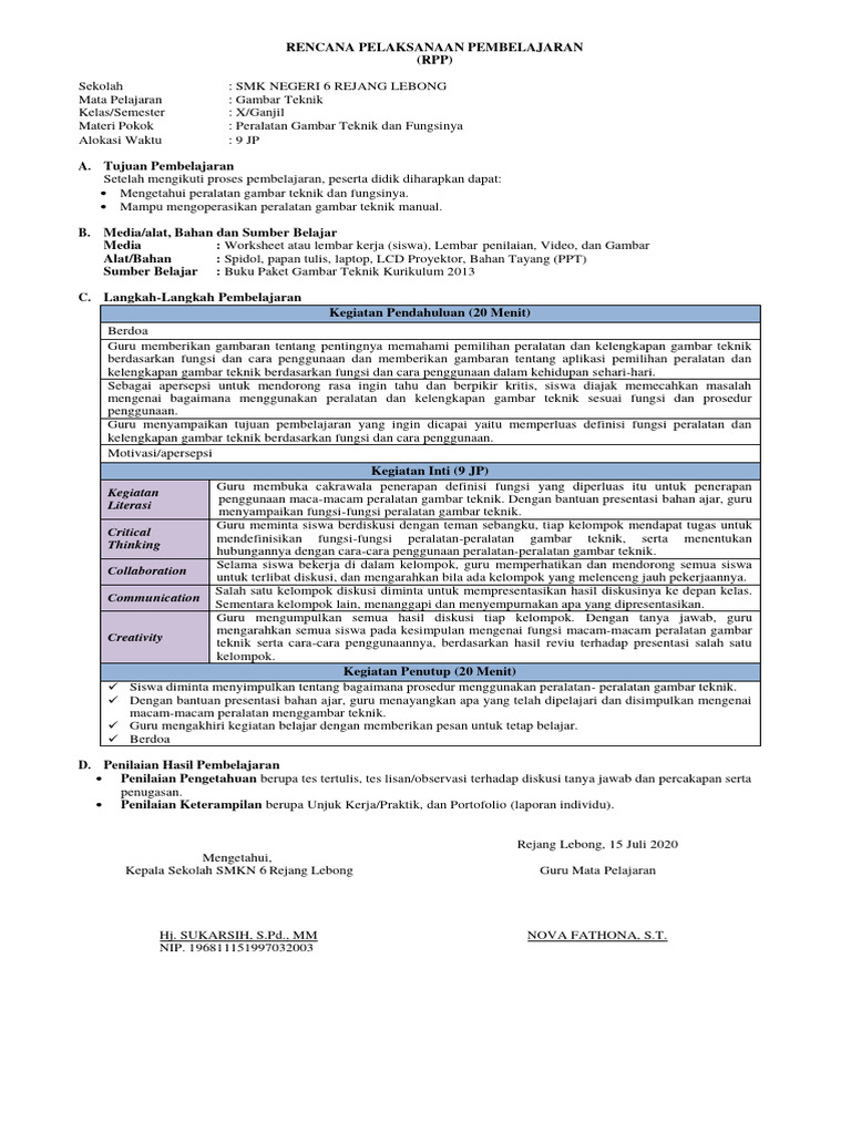 RPP Gambar Teknik | PDF