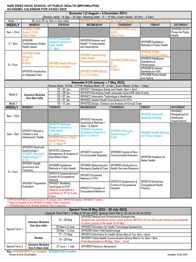 Module Calendar Master AY2122-2 | PDF | Occupational Safety And Health ...