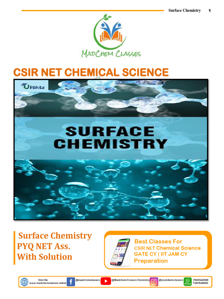 034) Surface Chemistry | PDF | Adsorption | Materials