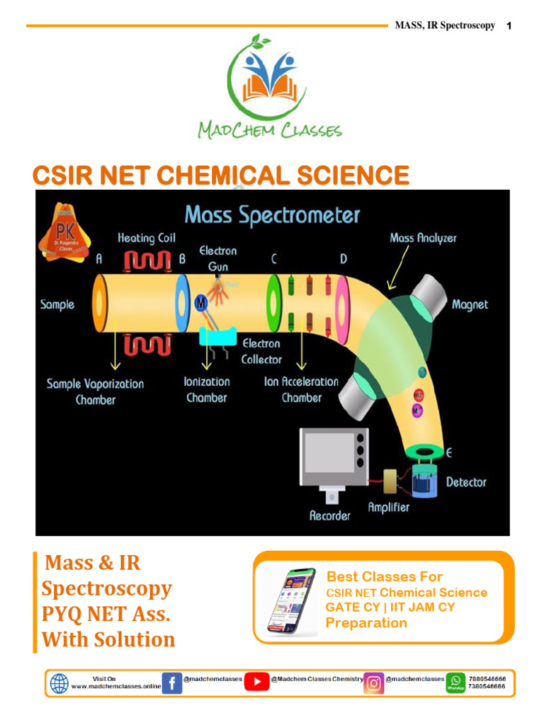 Mass & IR Spectroscopy Analysis Guide | PDF | Proton Nuclear Magnetic ...