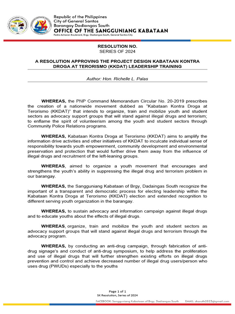 KKDAT Leadership Training Approval | PDF