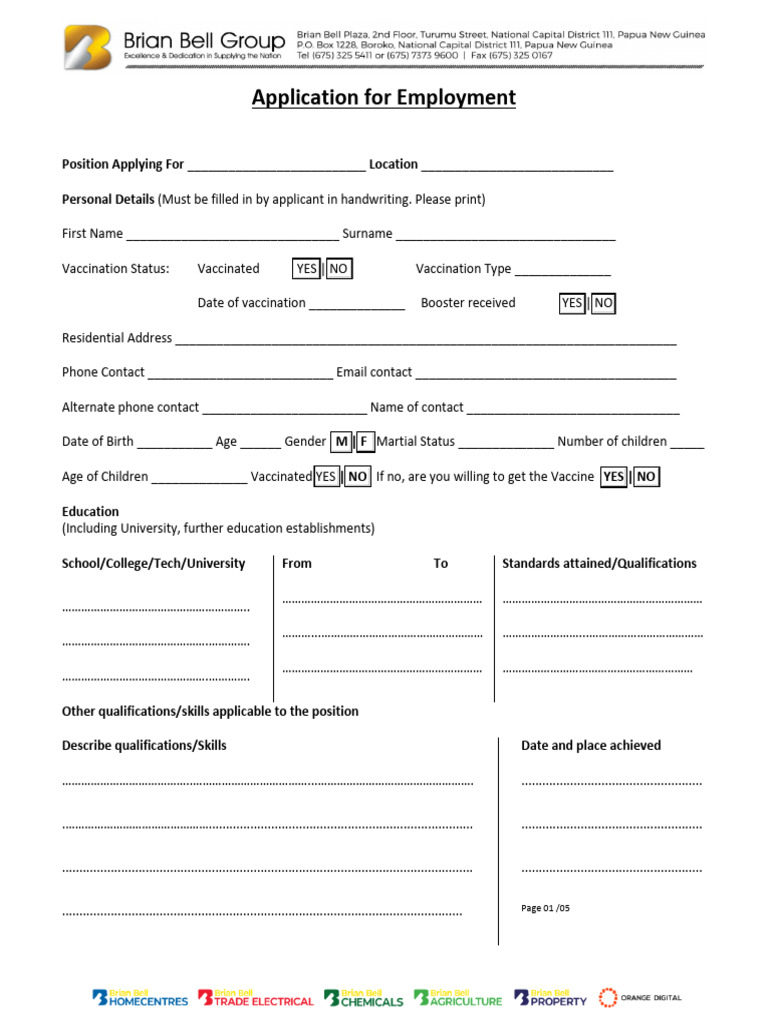 BBG External Application Form 2022 Fillable Handwritten | PDF | Career ...