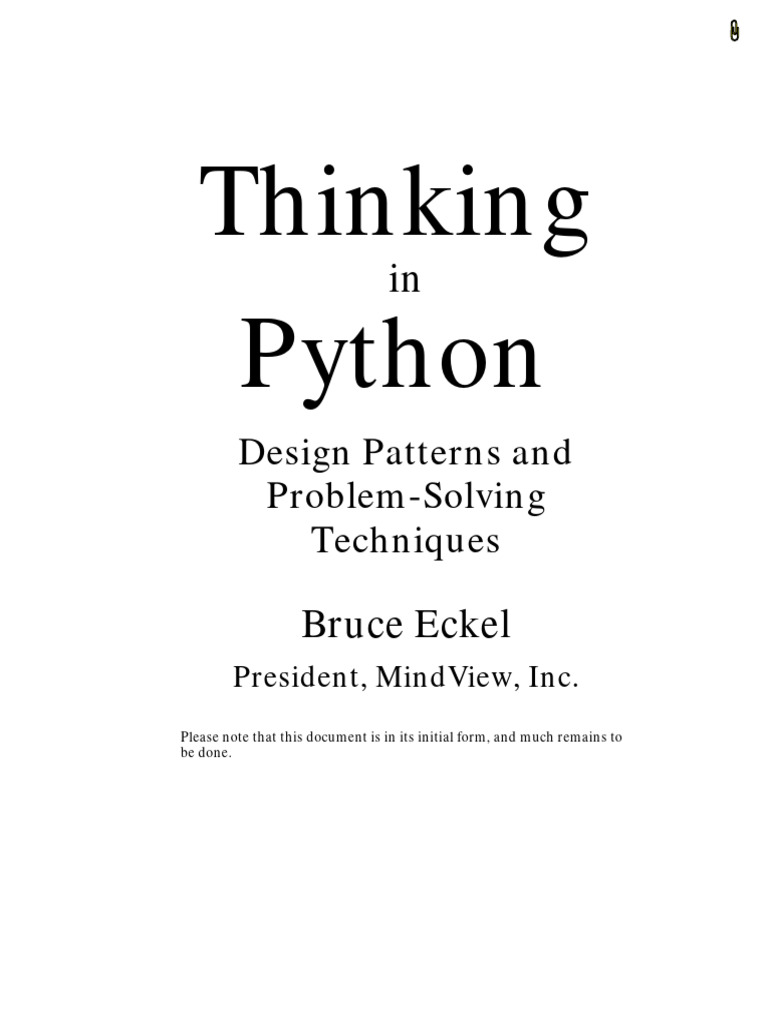 Thinking in Python (Bruce Eckel, Rev 0.1.2) - 2001 | PDF | Class (Computer Programming) | Method ...