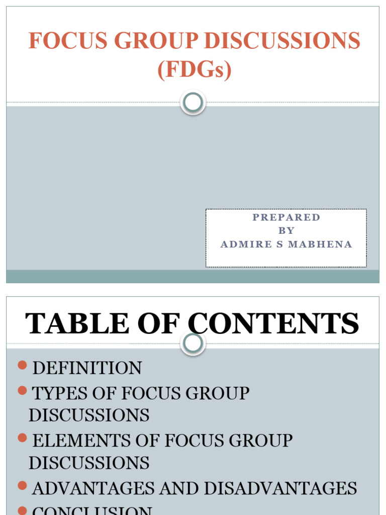 Focus Group Discussions Explained | PDF | Focus Group | Cognition