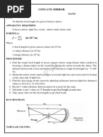 Class 12 Concave Mirror Experiment | PDF | Glass Engineering And Science | Electromagnetic Radiation