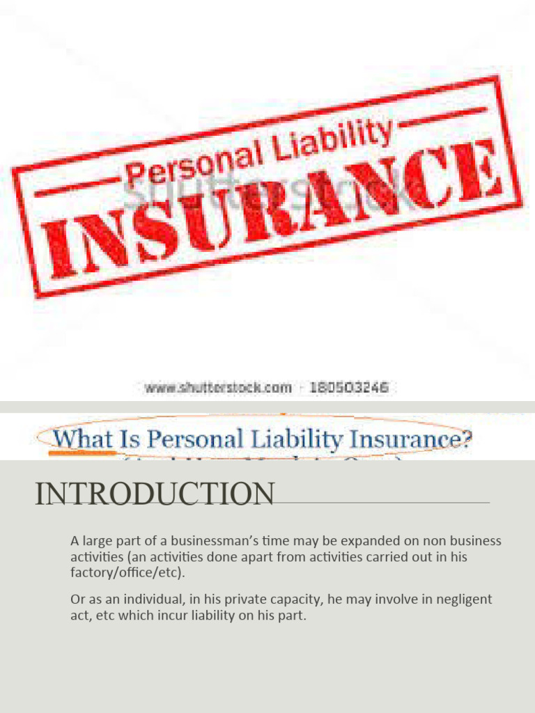 Personal Liability Insurance Guide | PDF | Liability Insurance | Insurance