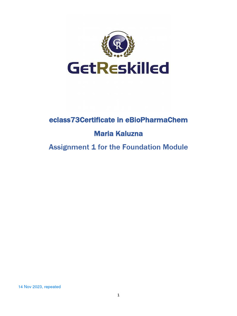 Assignment 1 Foundation Module Maria Kaluzna v4D | PDF | Verification ...