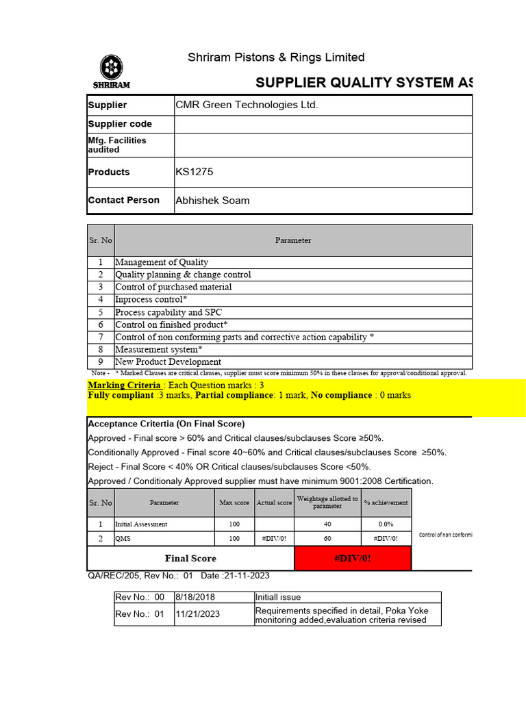 QSA Audit for Supplier Assessment | PDF