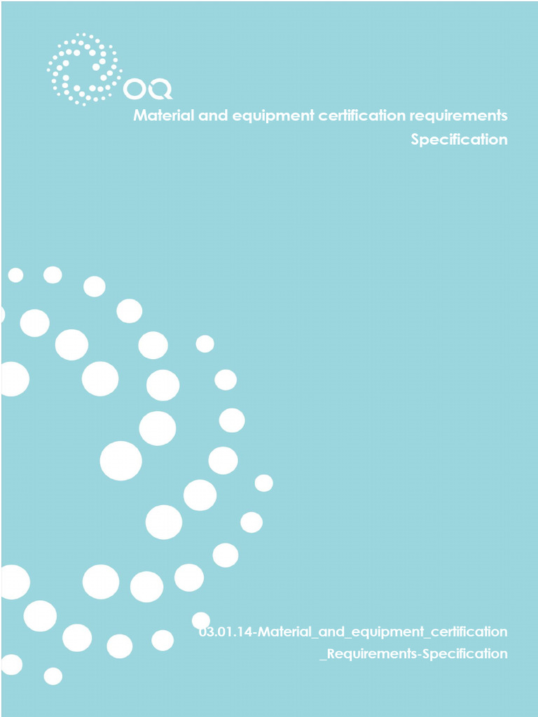 Material and Equipment Certification Guide | PDF | Pipe (Fluid ...