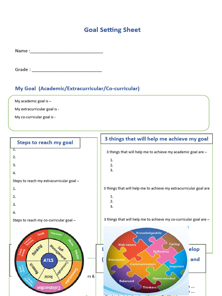 Updated Goal Setting Sheet MYP 2 | PDF