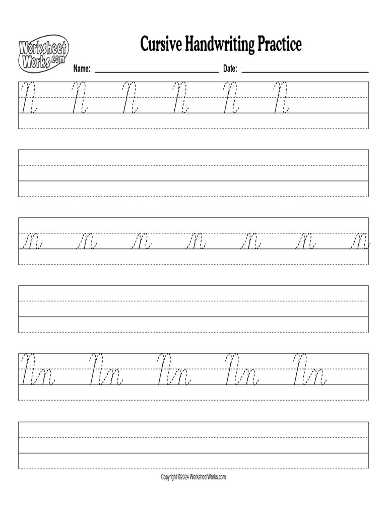Cursive Handwriting Practice: Name: Date | PDF | Art
