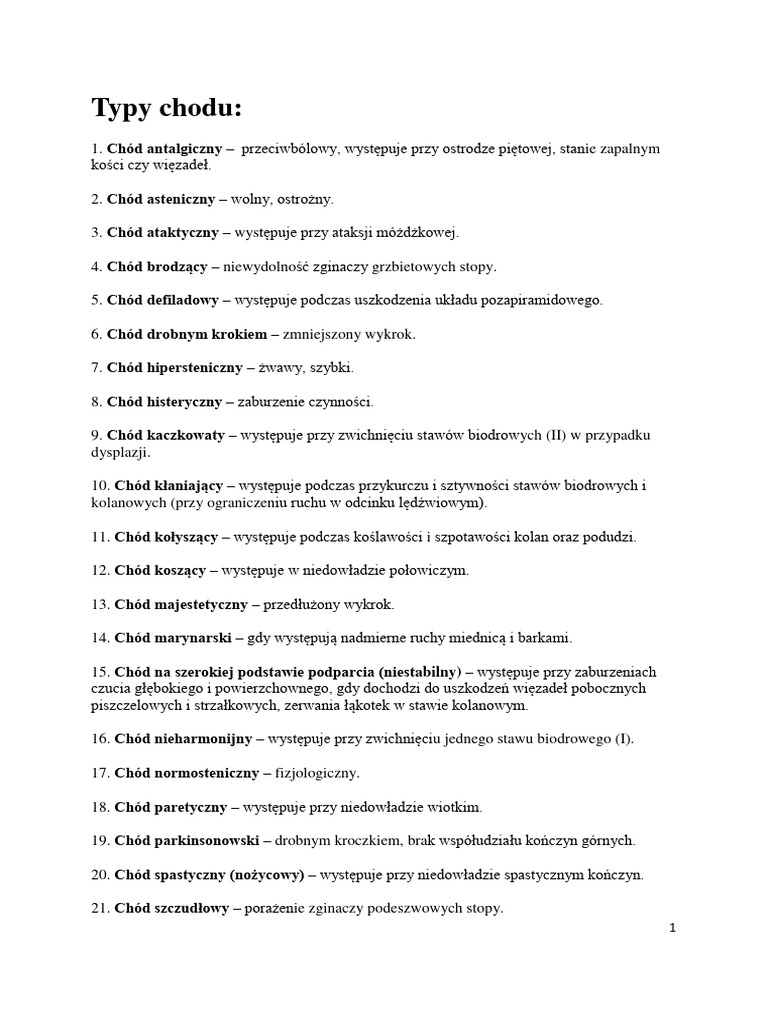 Typy chodu | PDF