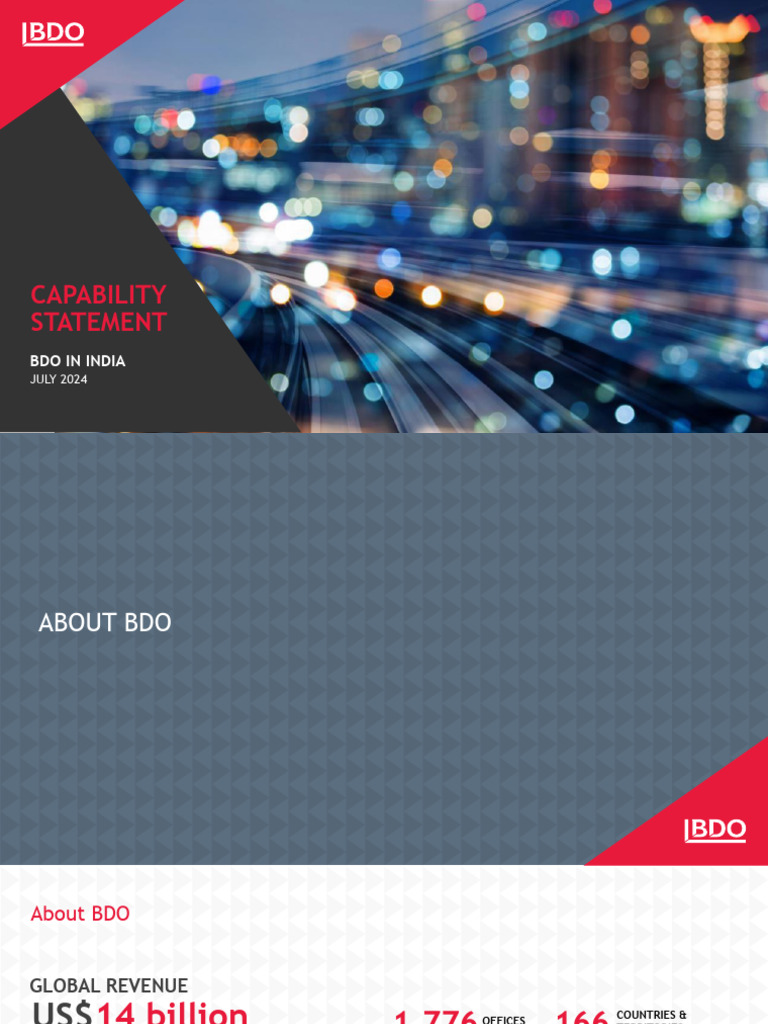 BDO India Capability Statement 2024 | PDF | Audit | Internal Audit