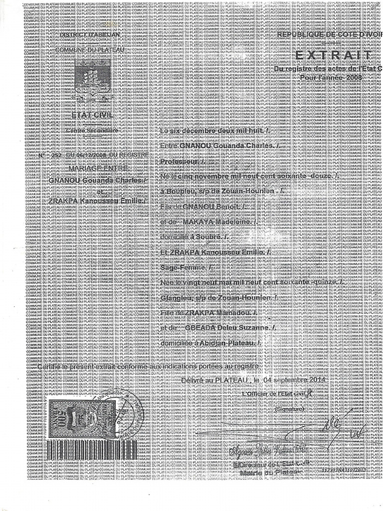 Acte de Mariage | PDF