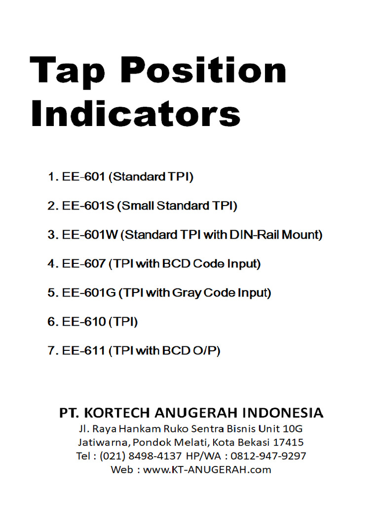 EMCO EE-601 Tap Position Indicator | PDF | Binary Coded Decimal ...