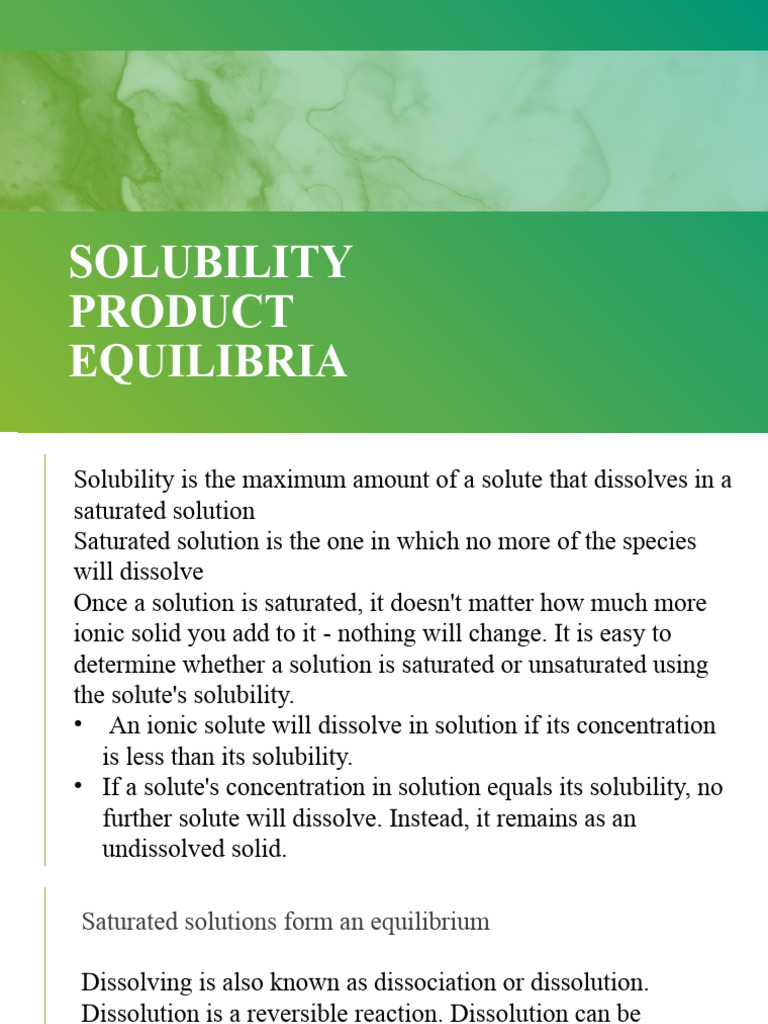 Solubility Product Equilibria 23 24 | PDF | Solubility | Chemical Equilibrium