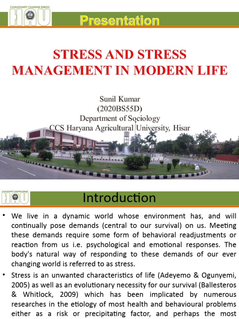 Stress Management | PDF | Stress (Biology) | Psychological Trauma
