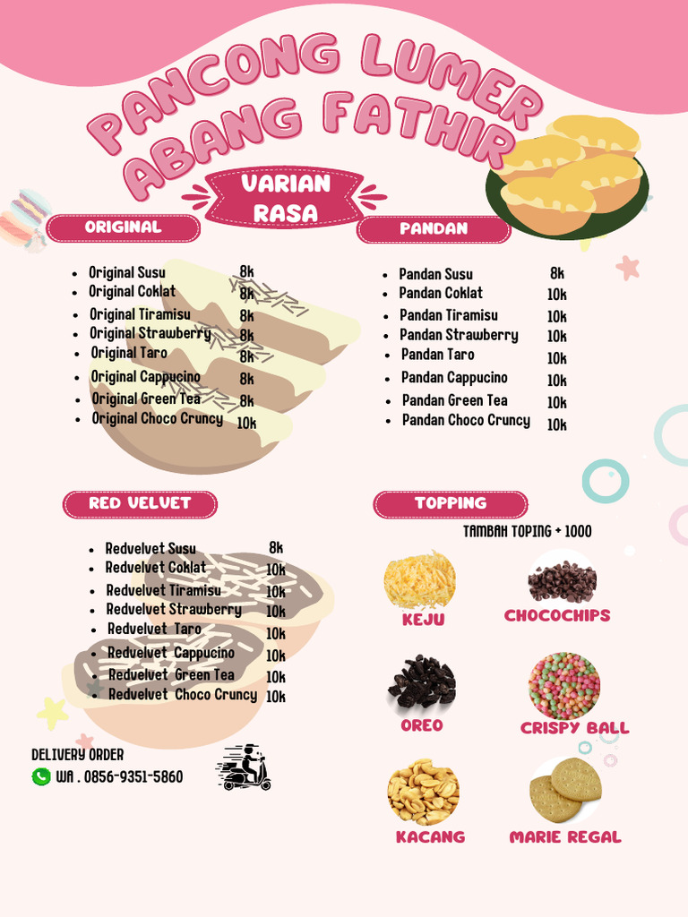 Pink Cute Girly Price List Bakery and Pastry Document | PDF | Cooking ...