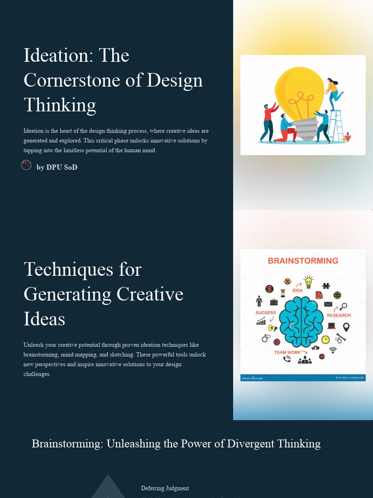 BDes Sem I Design Thinking Unit 3 Ideation The Cornerstone of Design Thinking | PDF | Design ...