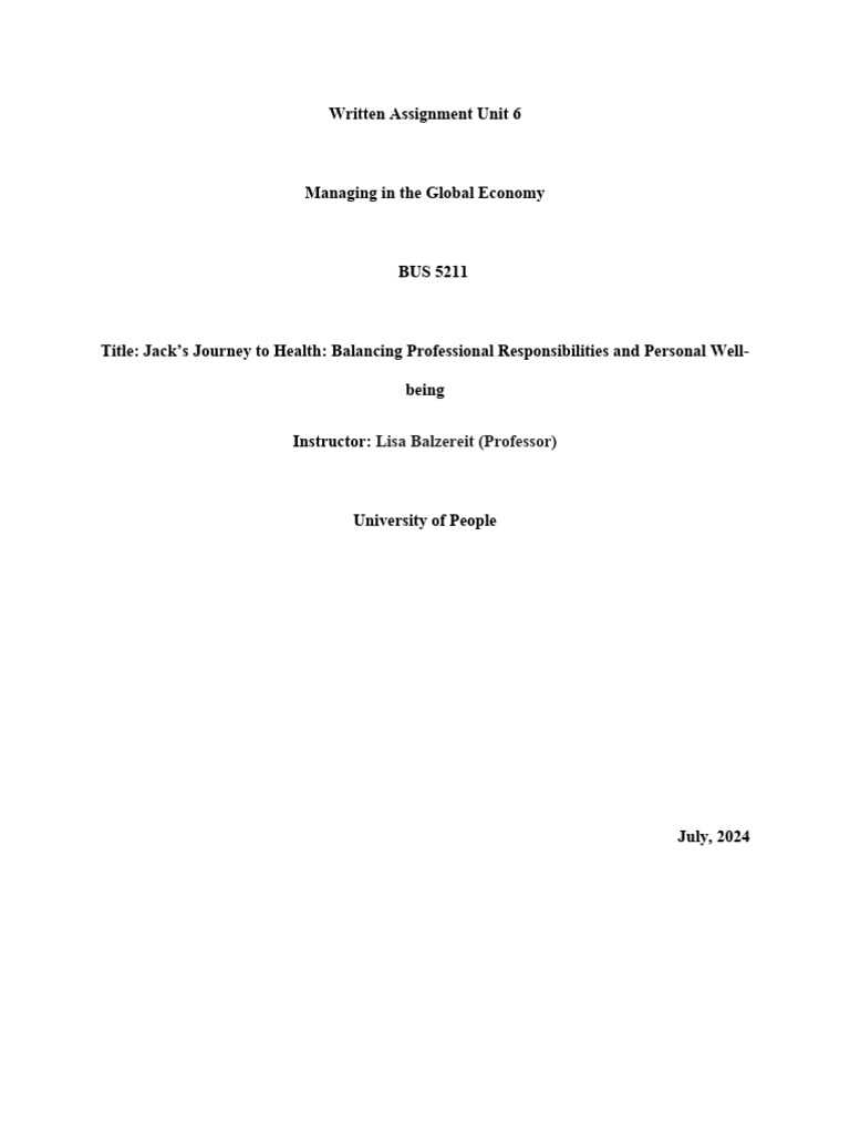 BUS 5211 Written Assignment Unit 6 | PDF | Self Esteem | Applied Psychology BUS 5211 Written Assignment Unit 6 | PDF | Self Esteem | Applied Psychology