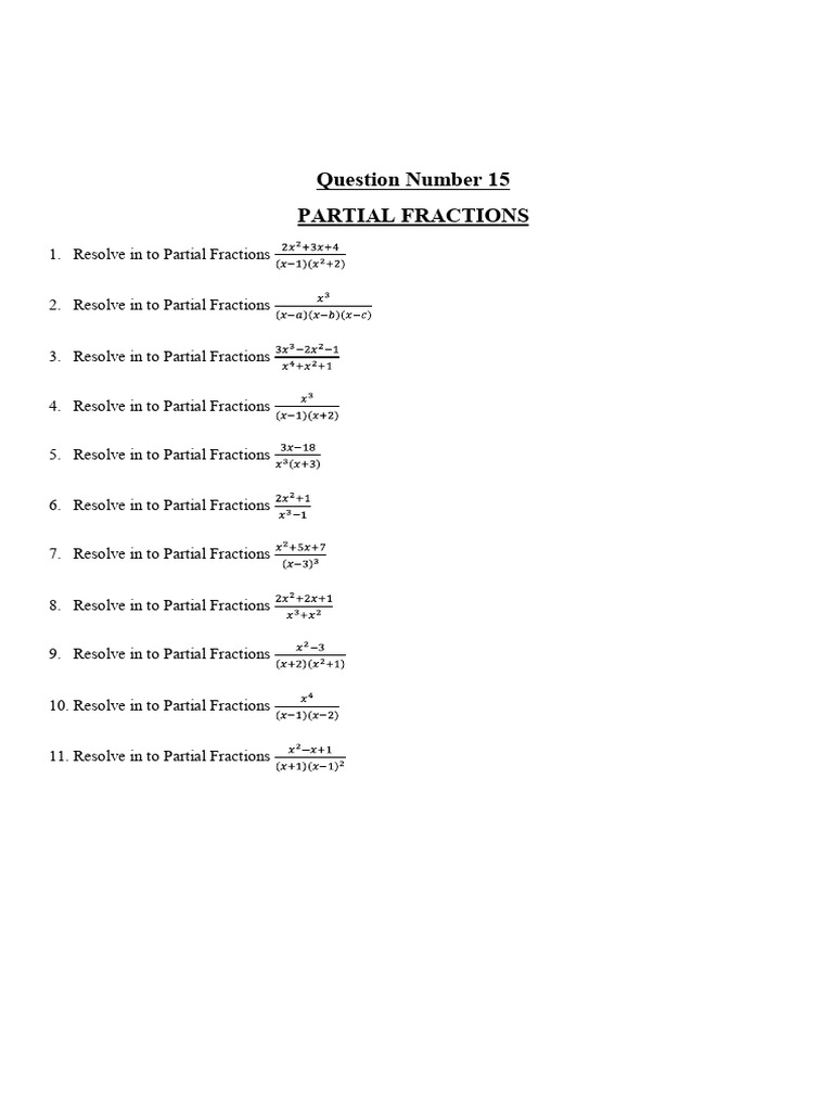 Partial Fractions | PDF | Self-Improvement