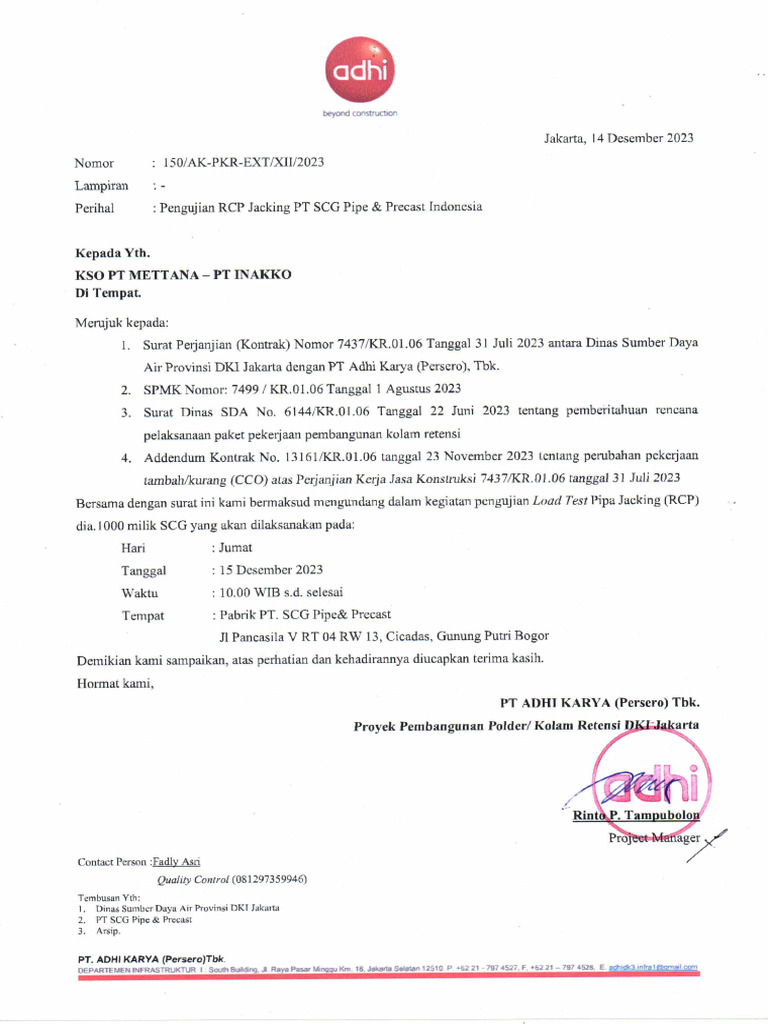Test Load Rcp Dia 1 000 Mm Pdf