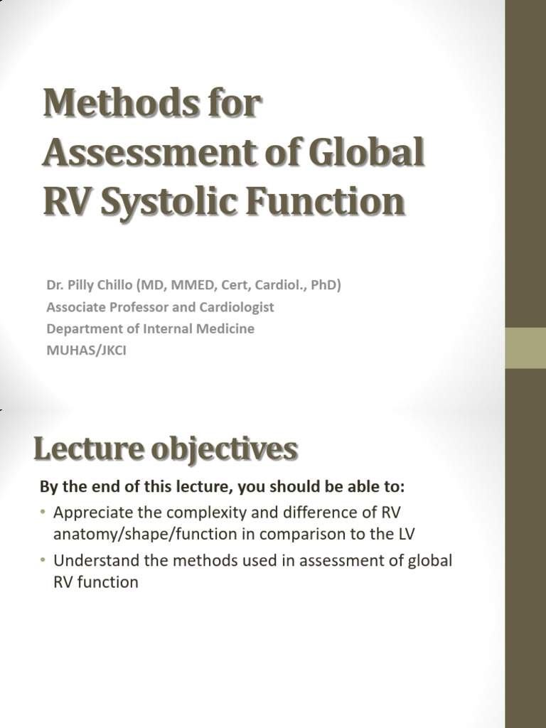 Assessment of Global RV Systolic Function - ECHO5 | PDF