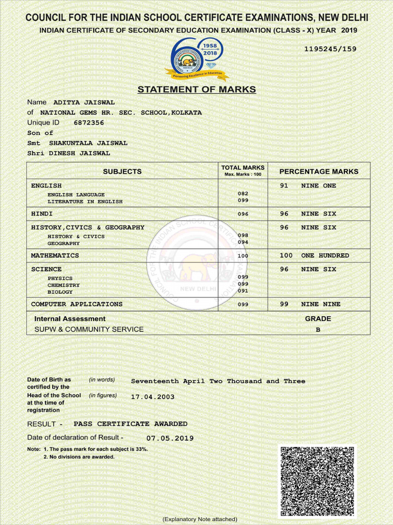 Yash 10 Result | PDF