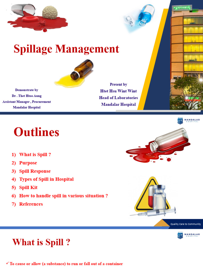 Spillage Management For Pharmacy, Medical Store | PDF | Safety
