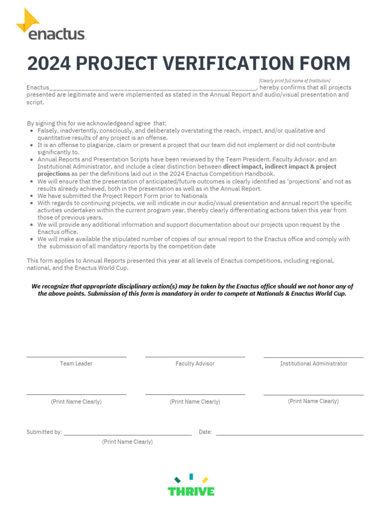 Project Verification Form 2024 | PDF