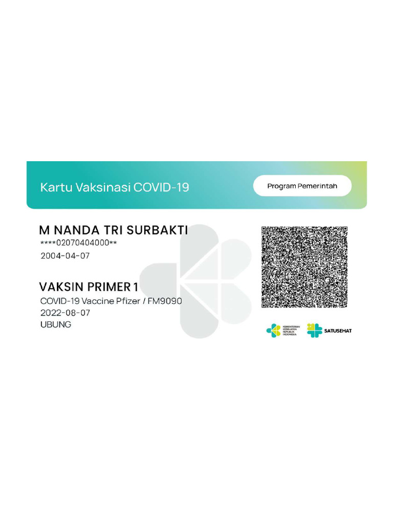 Sertifikat Vaksin Dosis 1 Bakti 320 Page 0001 | PDF