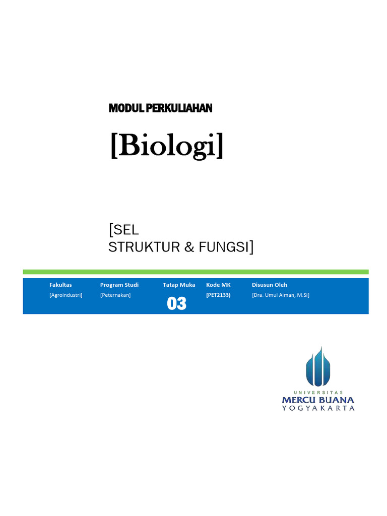 Modul ke-3BIOLOGI- SEL STRUKTUR DAN FUNGSI | PDF