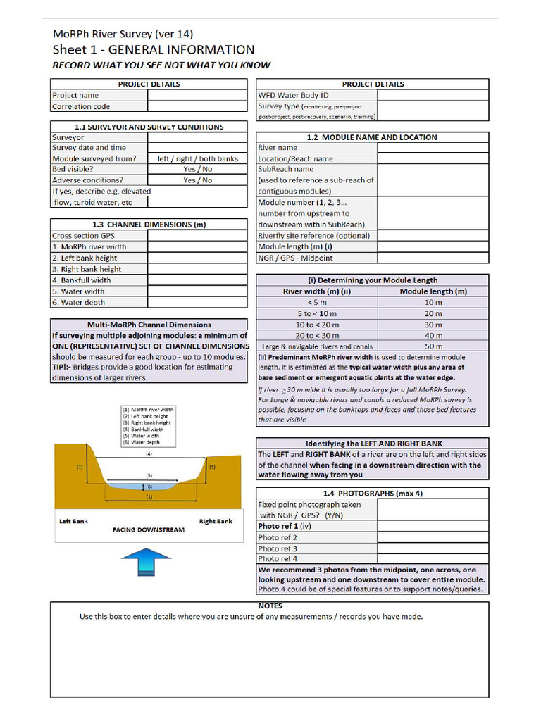 MoRPh Survey Sheets Colour Ver14 | PDF