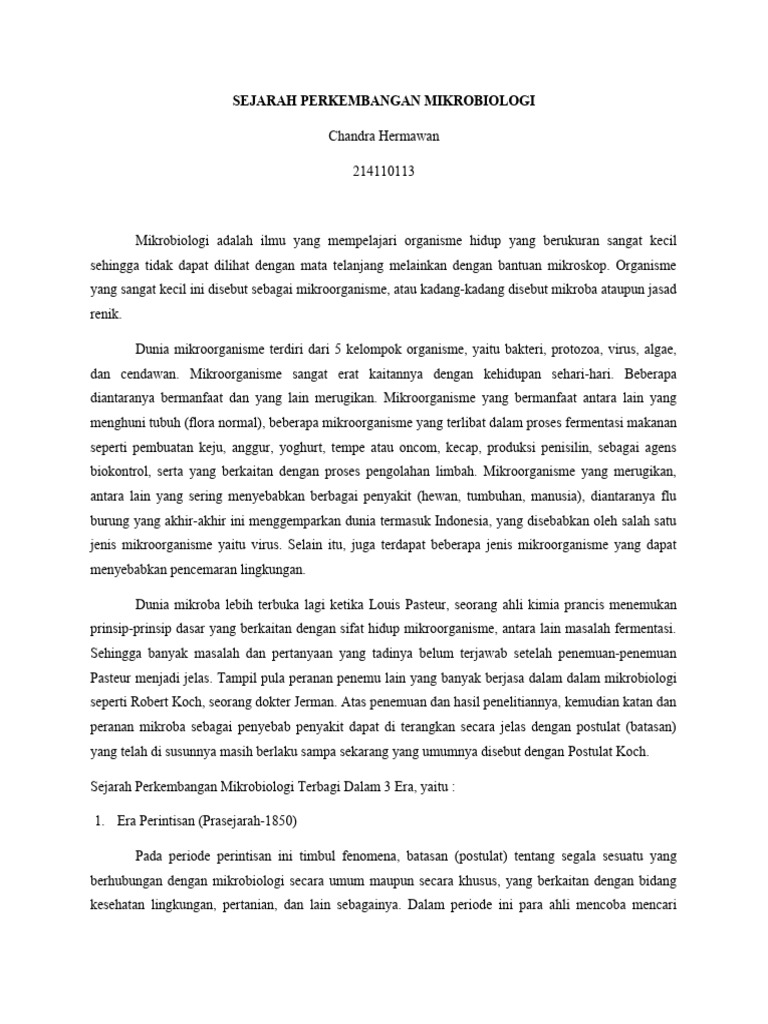Perkembangan Mikroskop dalam Mikrobiologi | PDF
