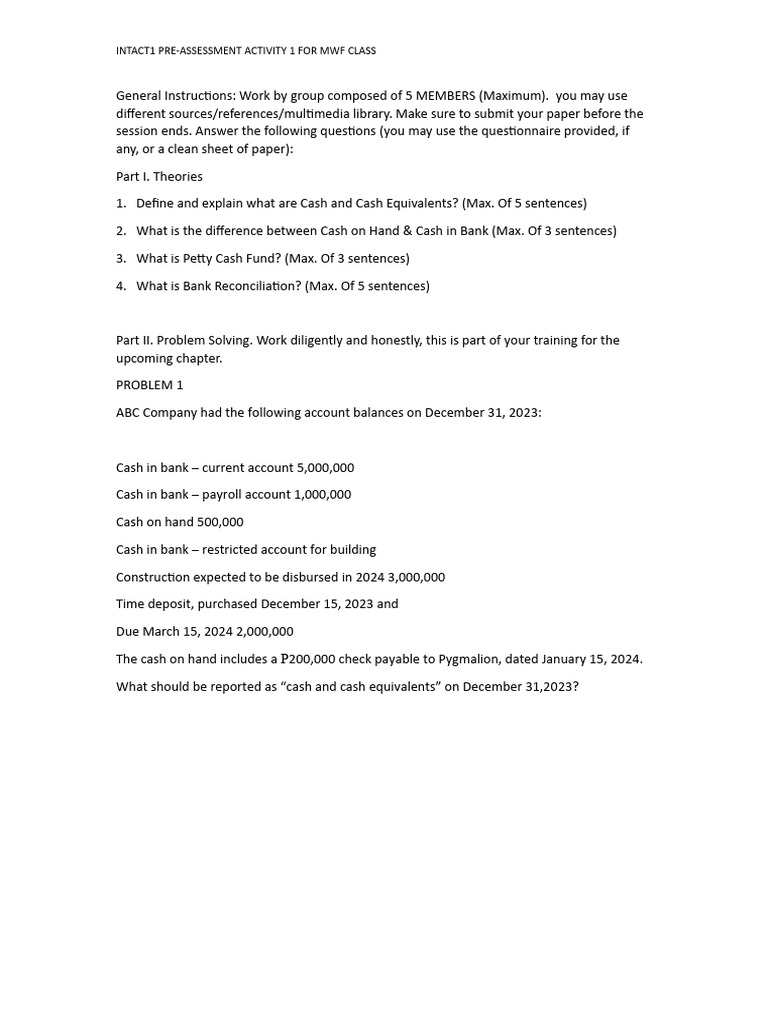 Cash & Ce | PDF | Securities (Finance) | Cash