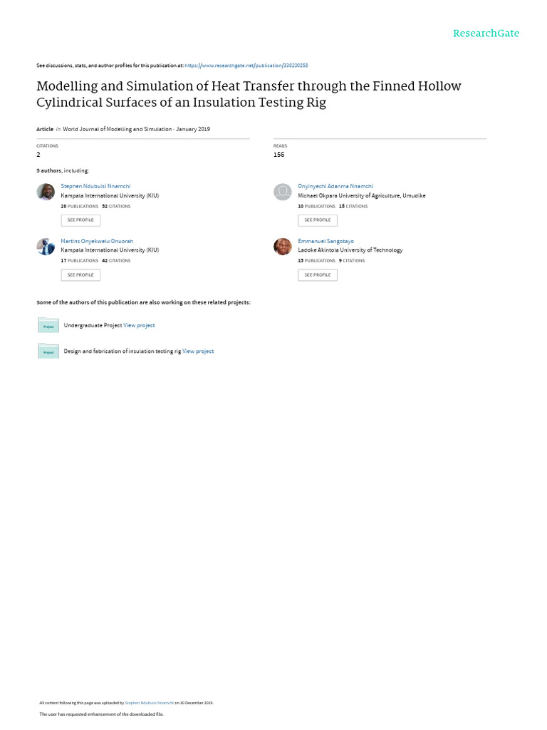 Modelling and Simulation of Heat Transfer Through The Finned Hollow ...