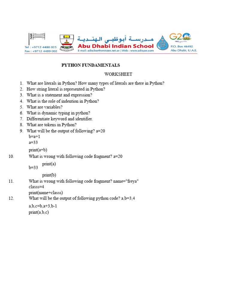 Python Fundamental | PDF | Python (Programming Language) | Reserved Word Python Fundamental | PDF | Python (Programming Language) | Reserved Word