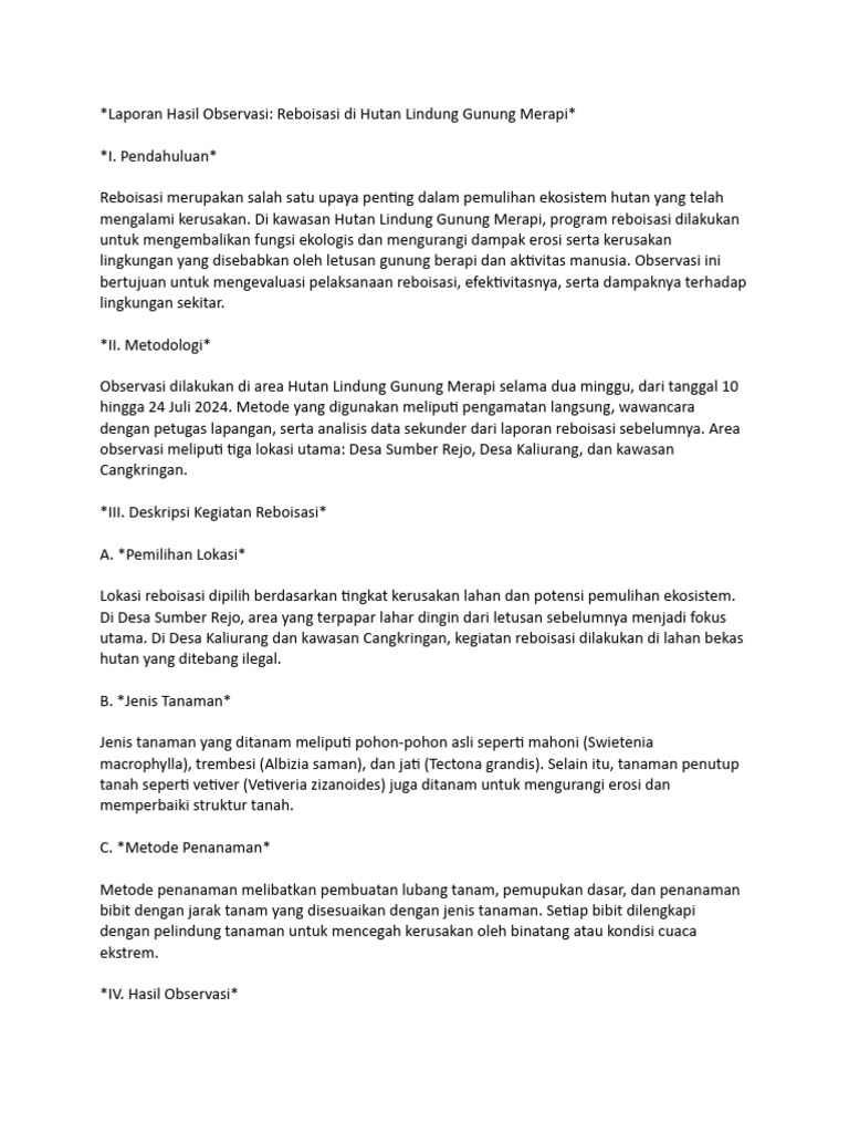 KerKom (1) Teks LHO (Reboisasi) | PDF