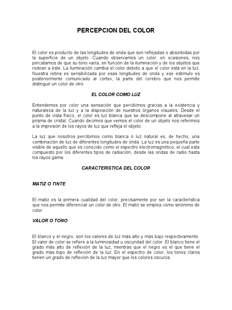 Percepción y características del color | PDF | Color | Azul