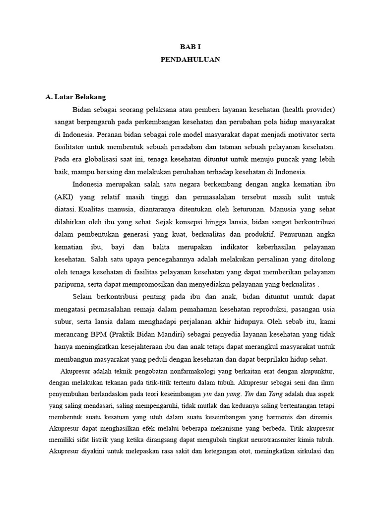 PROPOSAL PMB Dan Akupresure | PDF