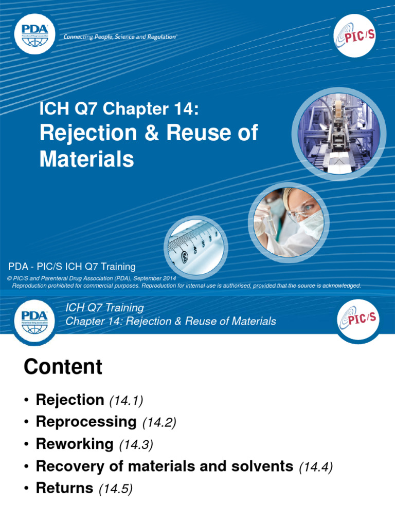 Section 14 Rejection Amp Reuse of Materials | PDF | Chemistry