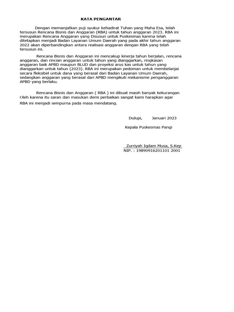 RBA BLUD 2024 - Puskesmas X | PDF | Pengelolaan Keuangan & Uang | Ilmu ...