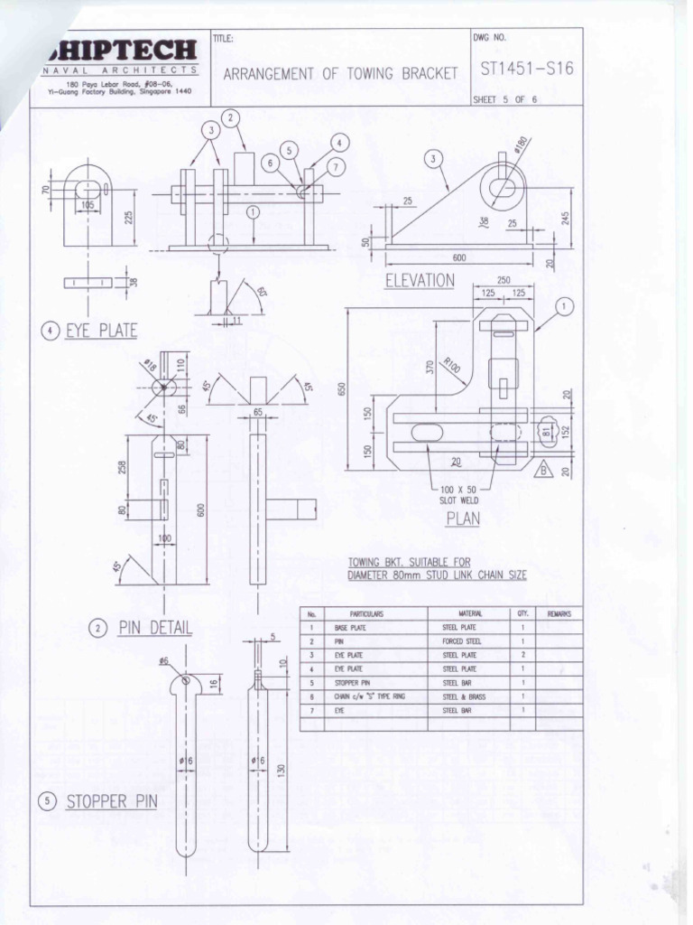 4 - Calculation of SWL For Towing Bracket | PDF