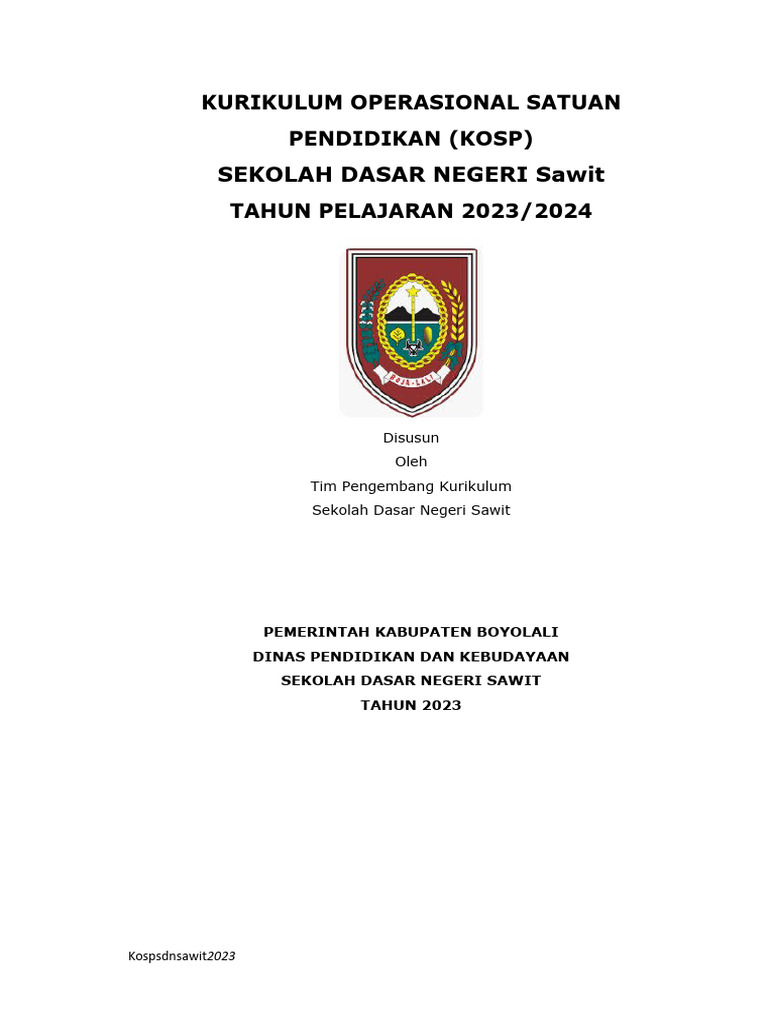 Kurikulum Operasional Satuan Pendi (Kosp) 2022 | PDF | Bisnis