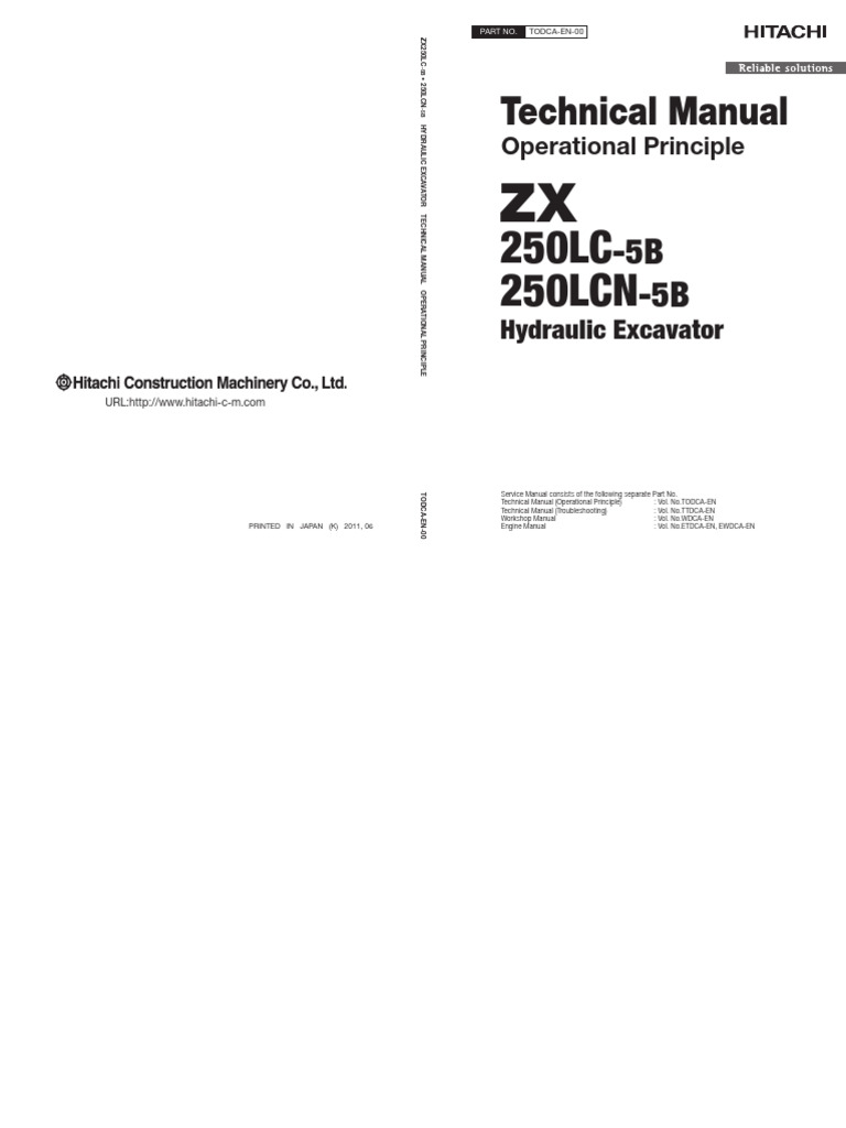 ZX250LC-5B Excavator Tech Manual | PDF | Engineering | Engines