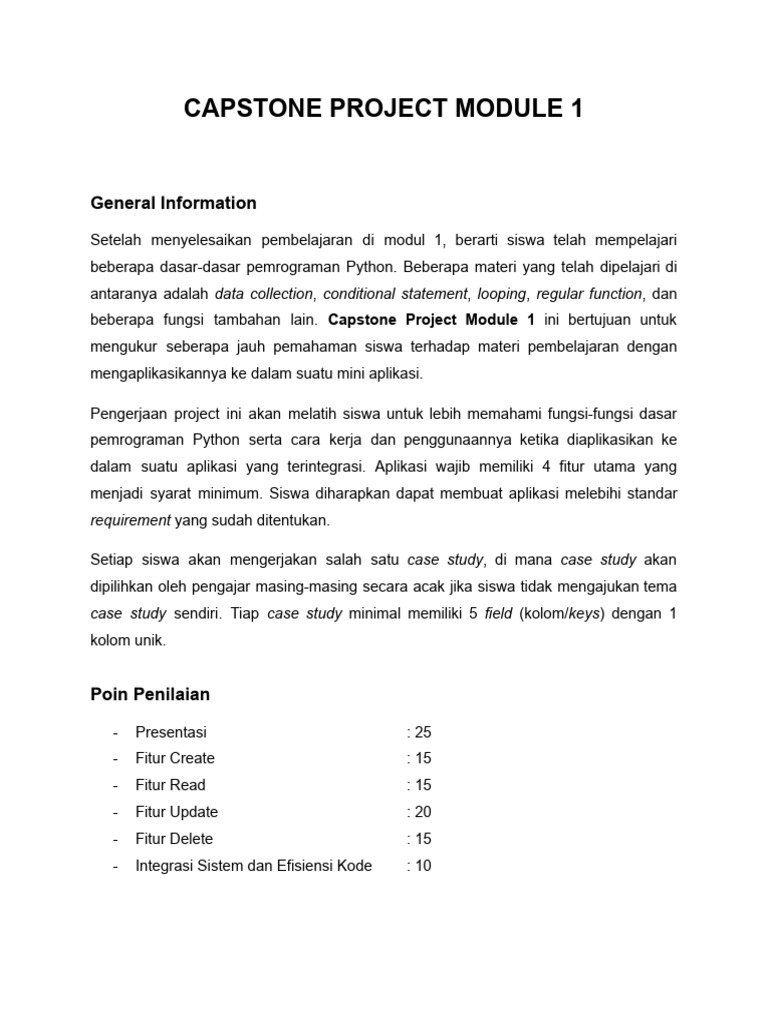 Capstone Project Module 1 Guideline On Campus | PDF | Bisnis | Seni